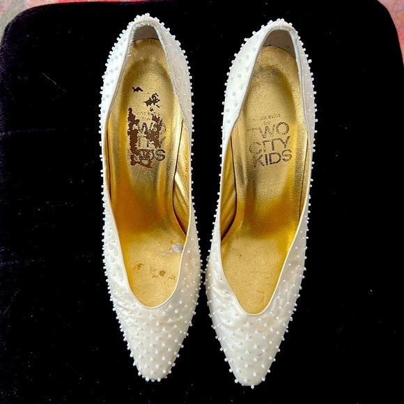 Reed Evins | Shoes | Vintage Satin And Beaded Heels | Poshmark